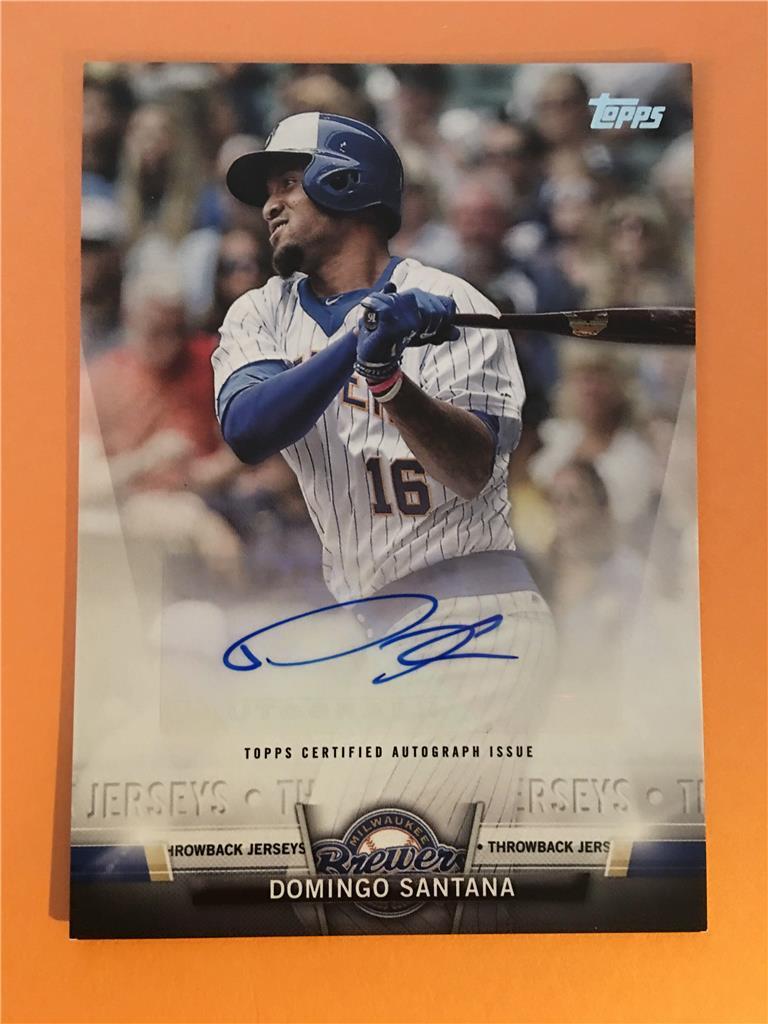 2018 Topps Series 2 Salute Auto Autograph Domingo Santana Brewers | eBay