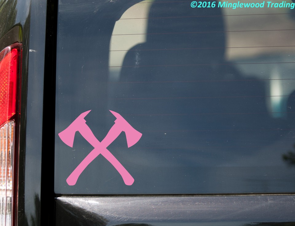 Crossed Firefighter Axes Vinyl Decal | Fireman Fire Dept FD VFD Die Cut ...