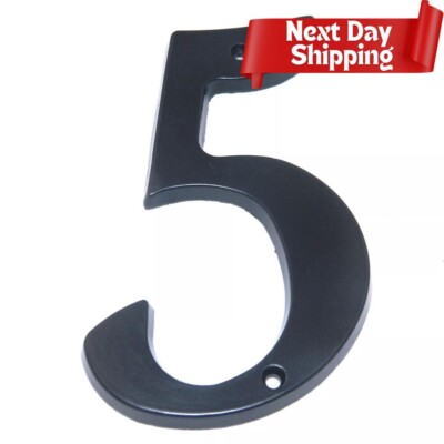 Gatehouse Large 5" Italic Black Metal Flush House Address Numbers | eBay