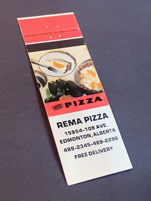 Vintage Canada Matchbook: “Rema Pizza” Edmonton, Alberta | eBay