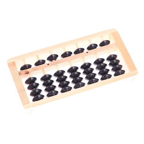 7 Rods Beads Abacus wood Soroban Column Math Aid Tool Ancient Chinese ...