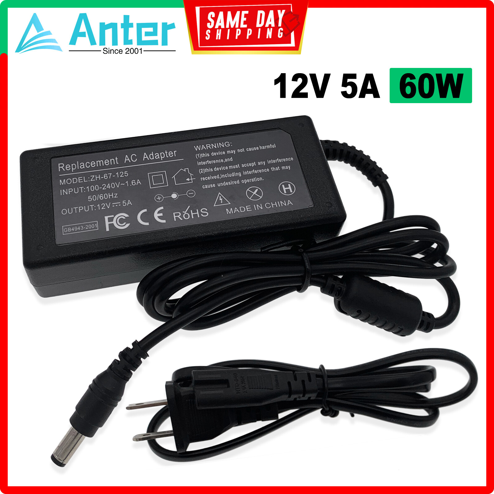 AC Adapter For Acer ED270 ED270R ED270U ED320Q LED Monitor Power Cord ...