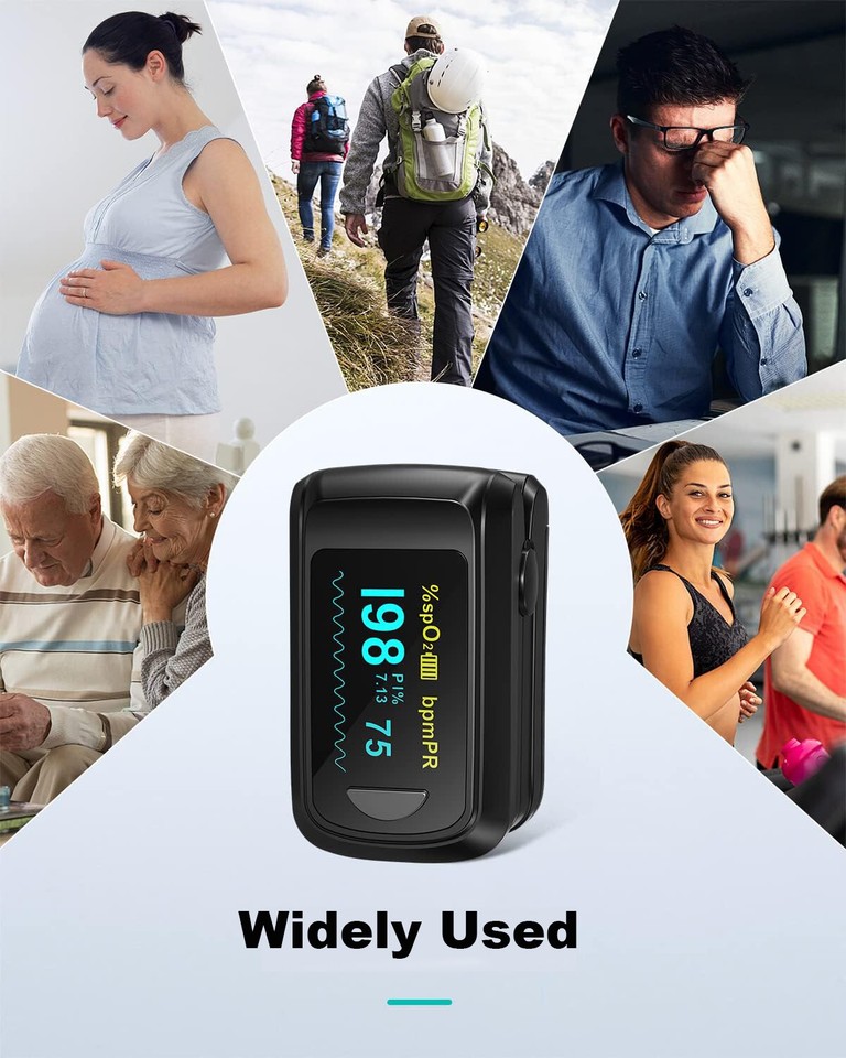 Pulse Oximeter Fingertip SPO2 Heart Rate Blood Oxygen Saturation Finger ...