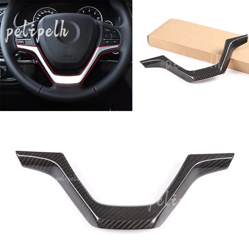 Real Carbon Fiber Steering Wheel Panel Cover Fit For BMW X5 X6 F15 F16 ...