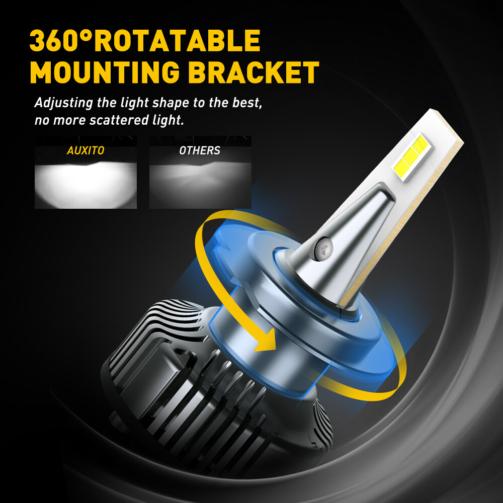 2x H7 LED Headlight 80W 16000LM Globes Car Bulbs High Low Beam 6500K ...