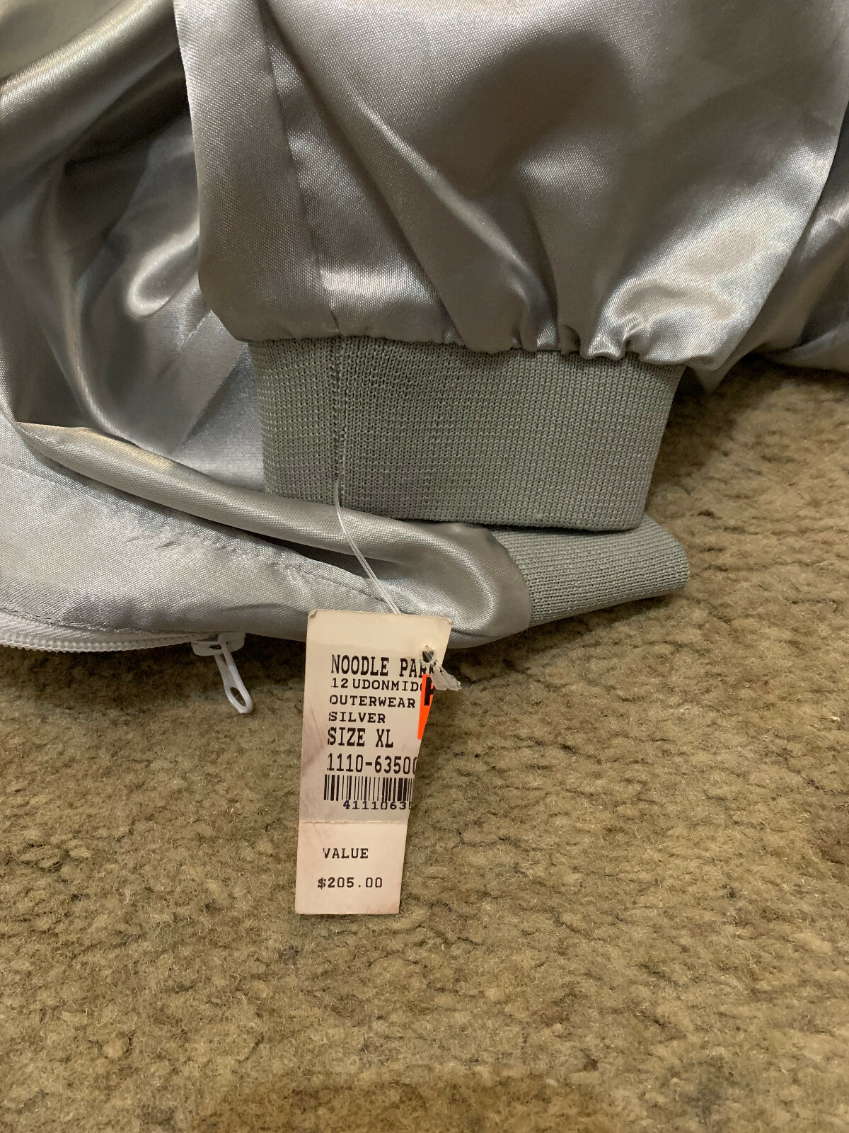 NOODLE PARK MENS LIGHTWEIGHT NYLON JACKET SILVER XL NYLON TRACK SUIT ...