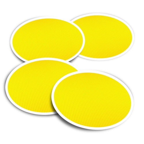 4x Round Stickers 10 cm - Yellow Comic Book Style Pattern #46494 | eBay