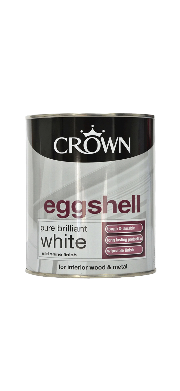 Crown Eggshell Pure Brilliant White - Wood & Metal - Paint 750ml ...