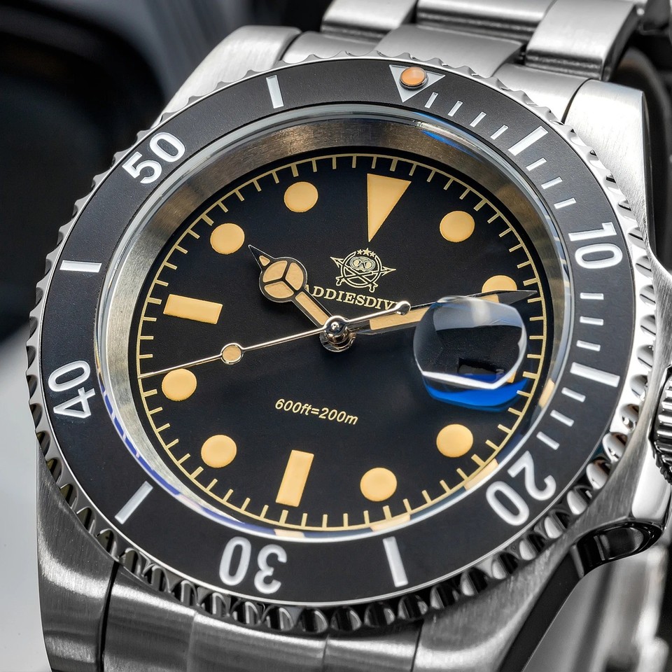 41MM ADDIESDIVE Quartz Men's Watch Dive 200M Waterproof Luminous ...
