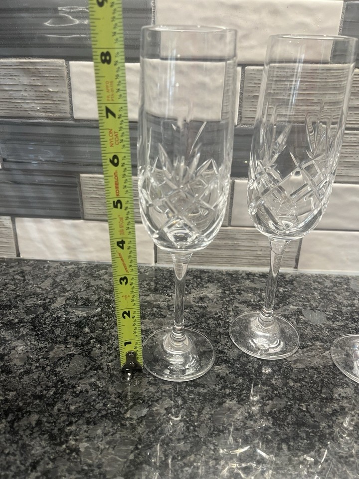 Royal Irish Cross Cut Crystal Champagne Flute Glass Vintage 8 1/2". Lot ...
