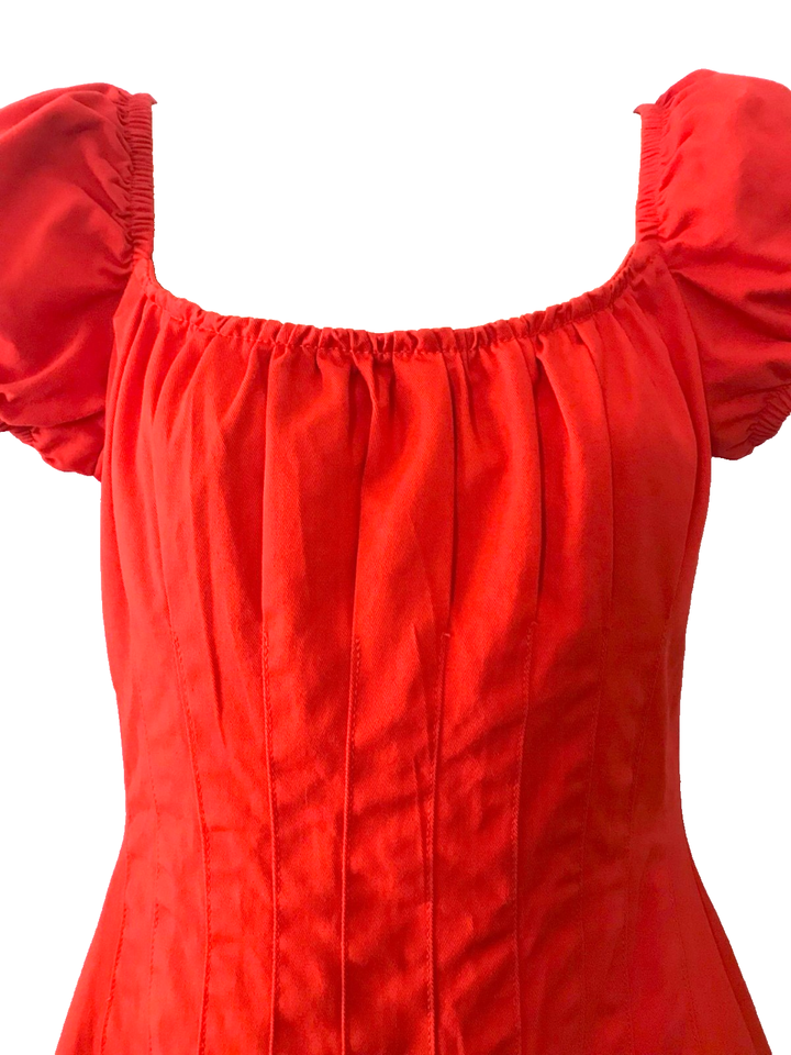 Finders Keepers Red Cotton Dress Size 6 Back Feature Silver Zip | eBay ...