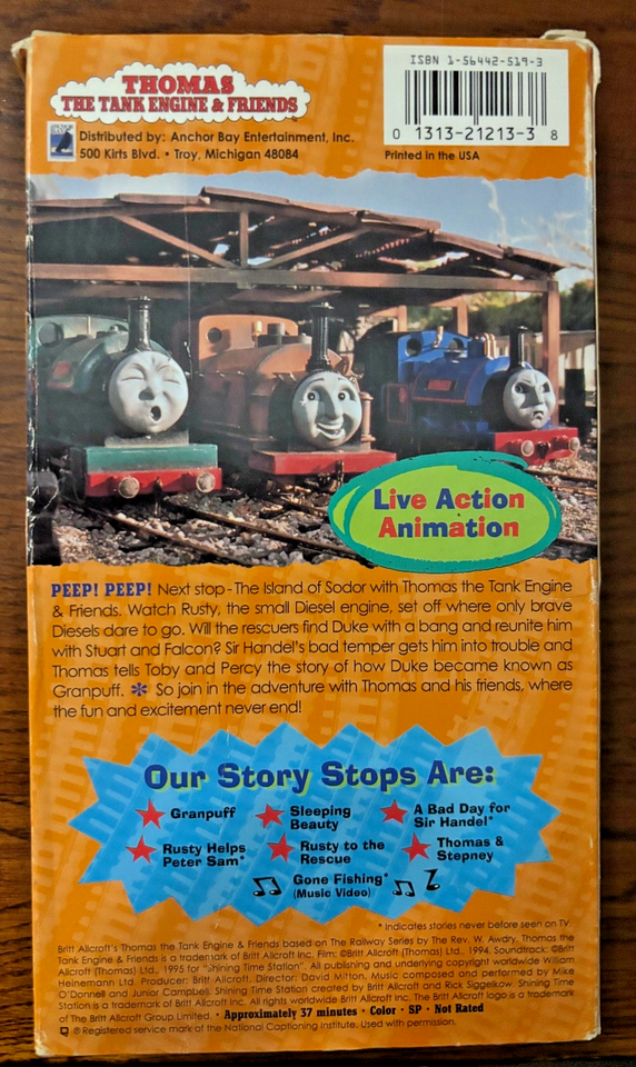 Rusty to the Rescue VHS tape THOMAS THE TANK ENGINE cult kids CARLIN ...