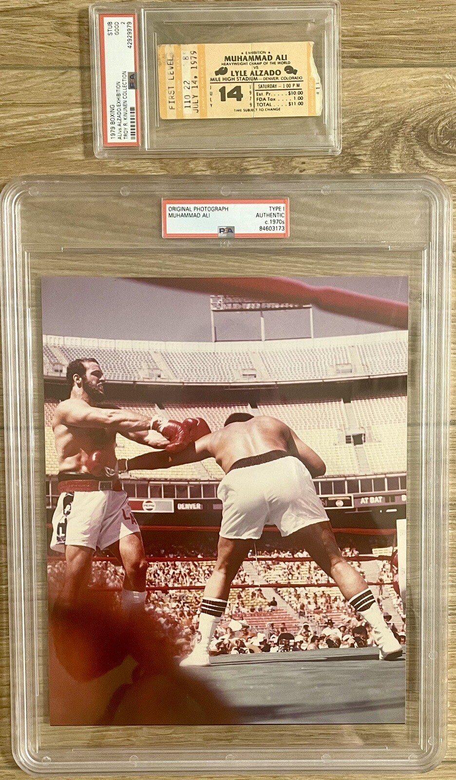 1979 MUHAMMAD ALI VS LYLE ALZADO BOXING TICKET STUB & TYPE 1 PHOTO 7/14 ...