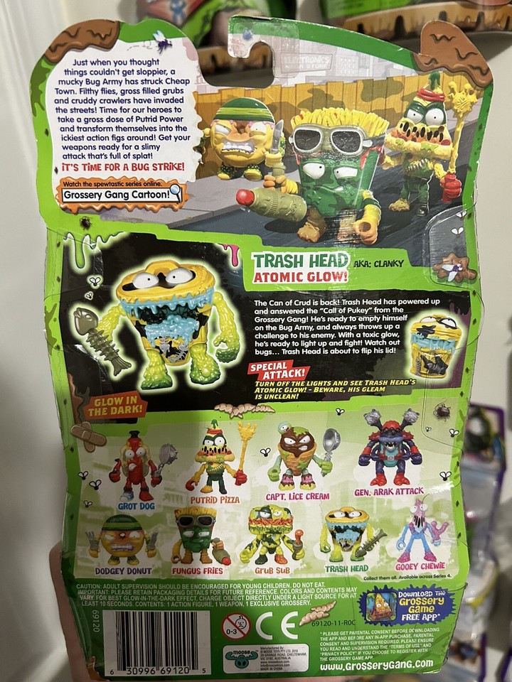 Grossery Gang Bug Strike GITD TRASH HEAD Powered Up Figure Moose Toys ...