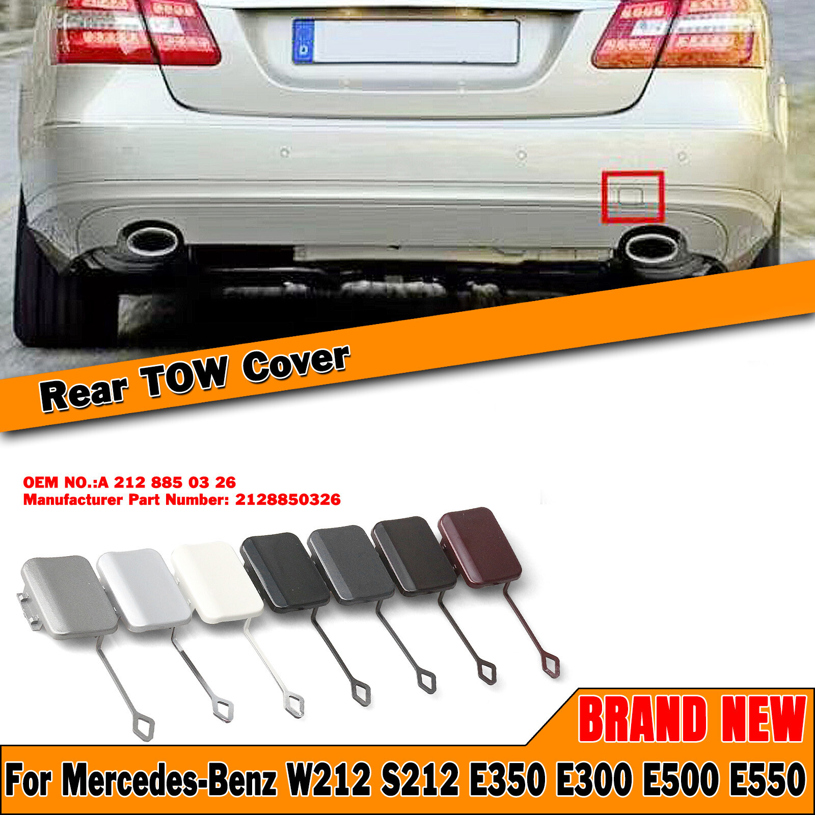 Rear Tow Hook Cover Trim For Mercedes-Benz W212 Sedan/ S212 Wagon 2009 ...