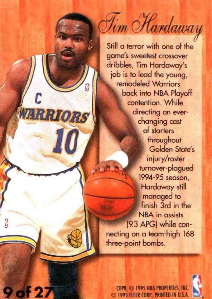 1995-96 Fleer - Flair Hardwood Leader #9 Tim Hardaway - Mint Card ...