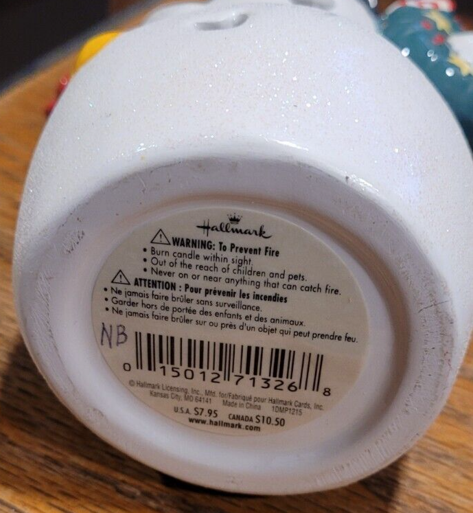 Hallmark Ceramic Snowman Holding Wreath Tealight Candle Holder/ Lantern ...