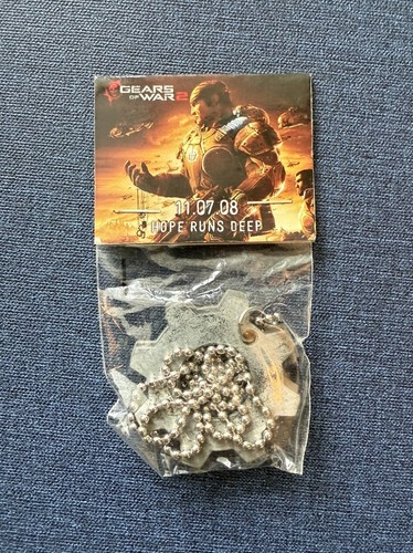 Gears of War 2 GoW Hope Runs Deep Cogs Tags Necklace Promo SEALED NEW ...