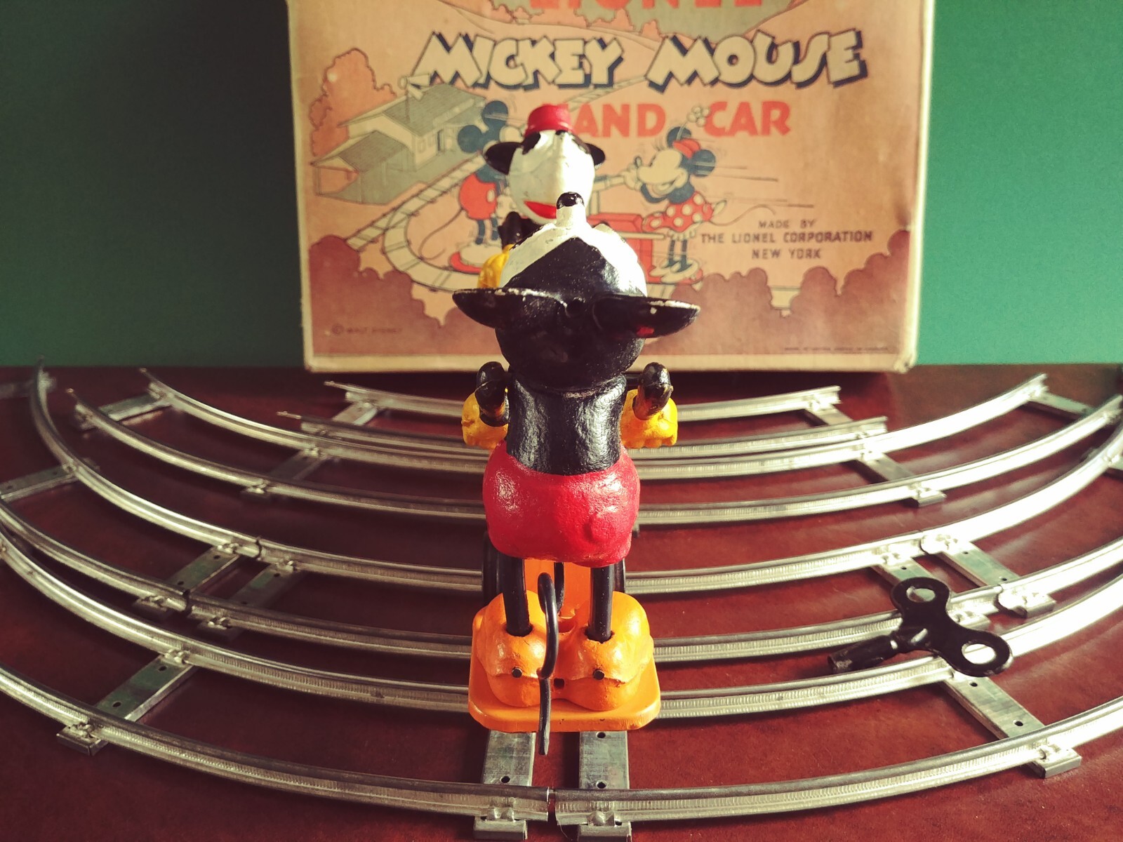 Rare Orange 1930's Lionel Tin Wind-up Mickey Mouse Hand Car Tinplate w/ Or. Box | eBay