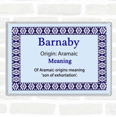 Barnaby Name Meaning Jumbo Fridge Magnet Blue | eBay UK