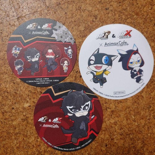 Persona 5X ANIMAX Cafe Protagonist Coaster w/ Sticker Used, Rare | eBay