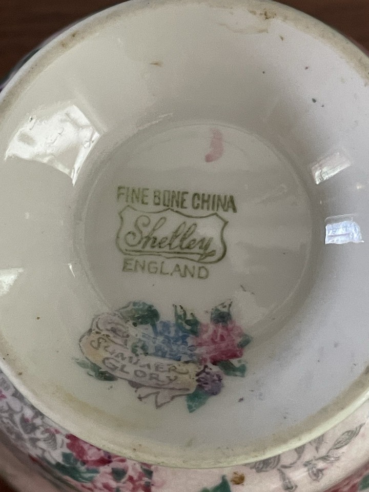 Vintage Shelley Pink Summer Glory aka Pink Clover Trio Teacup/Saucer ...