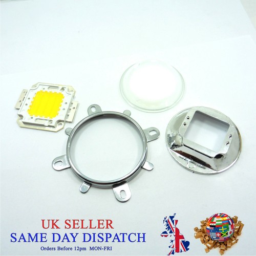 Reflector Lens with Bracket + SMD LED Chip High Power Bulb 20W-100W ...