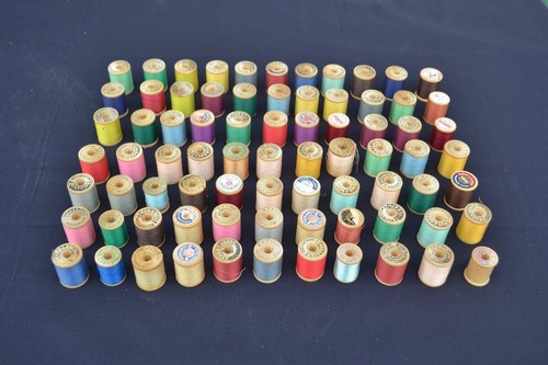 Wood Spools Sewing Thread Mixed Lot 77pcs Monarch Corticelli JP Coats ...