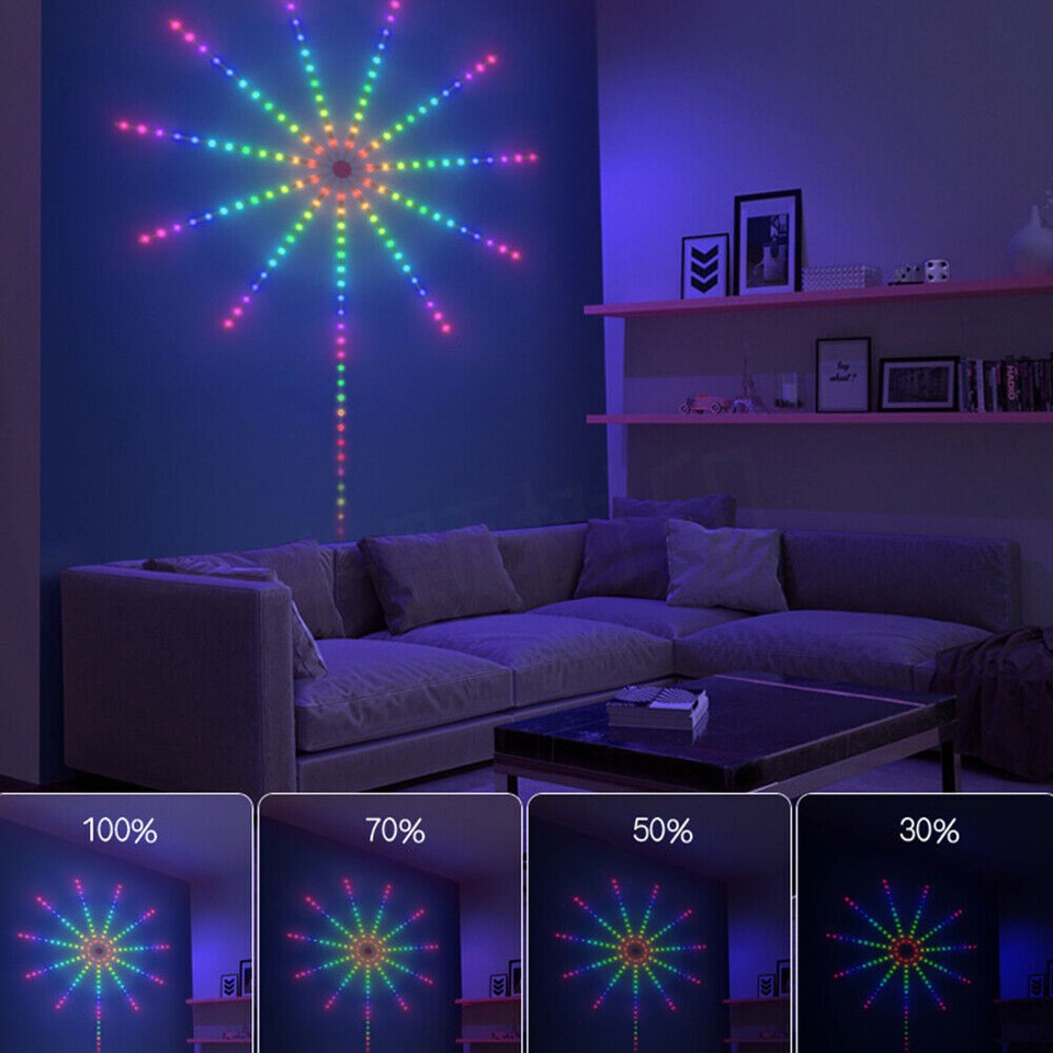 Smart Firework Led Strip Light USB RGB Remote App Control Music Sound ...