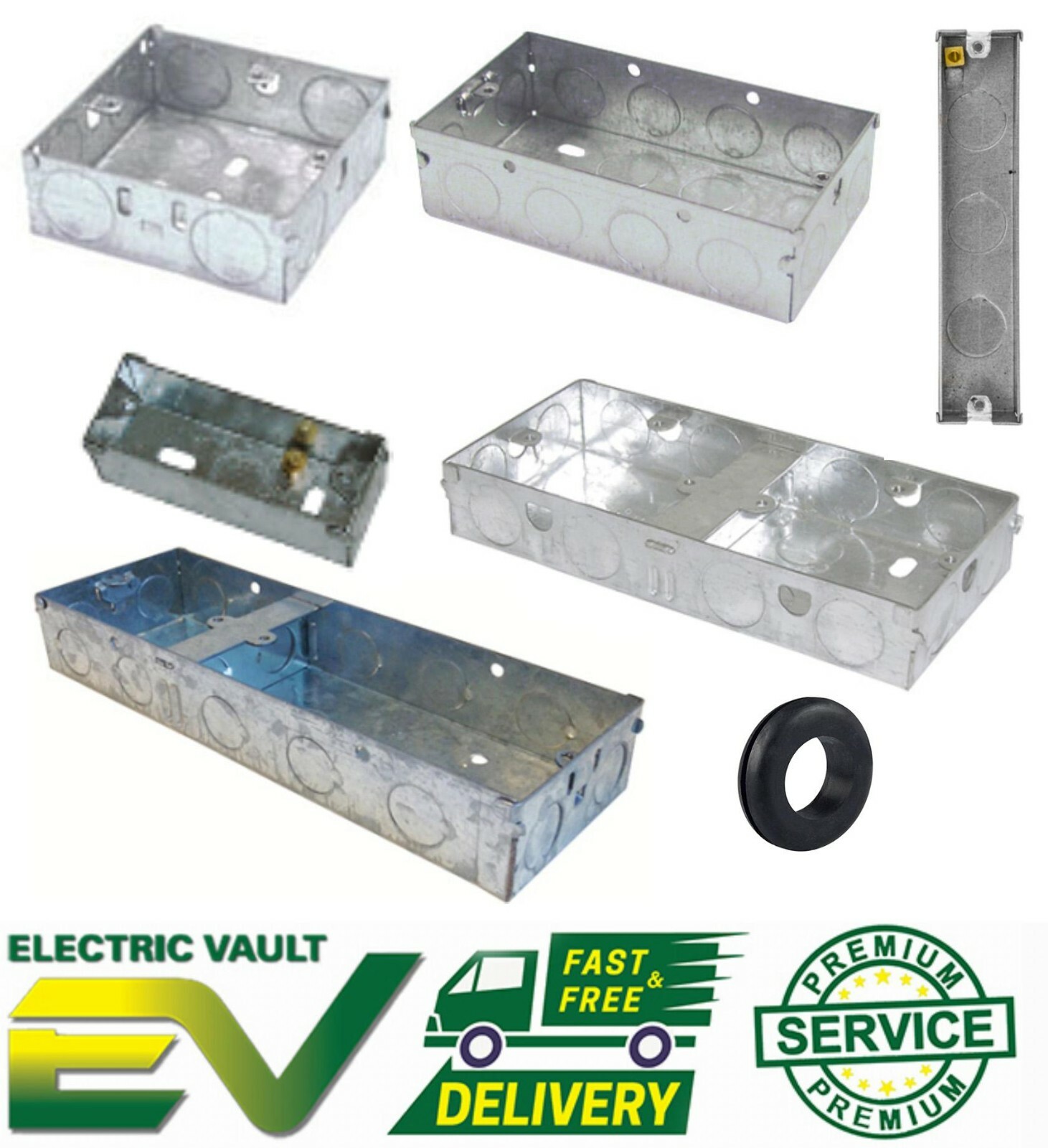 Flush Single Double Dual Metal Switch Socket Back Box 25mm 35mm 47mm ...