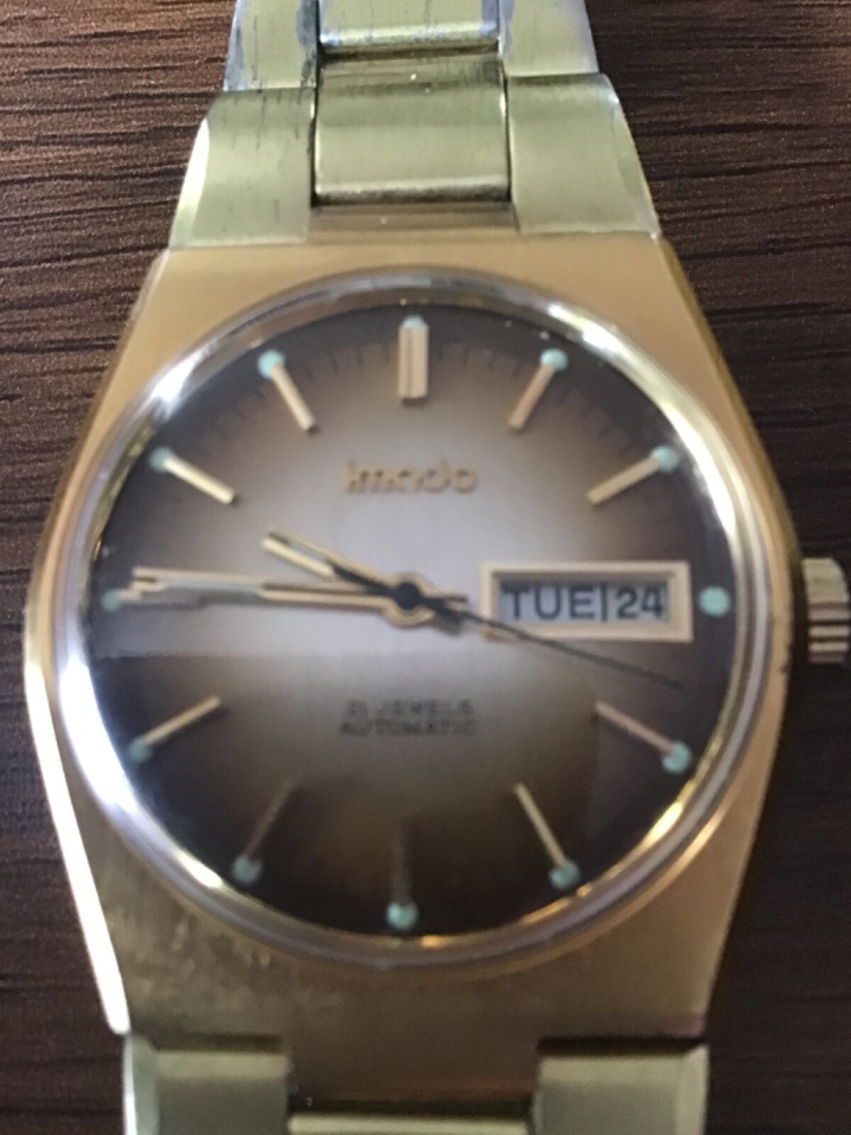 1970s Imado gents chunky watch, 21 jewels, day/date … - Gem