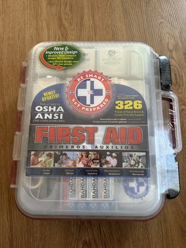 First Aid Kit Hard Red Case 326 Pieces Exceeds OSHA and ANSI Guidelines ...