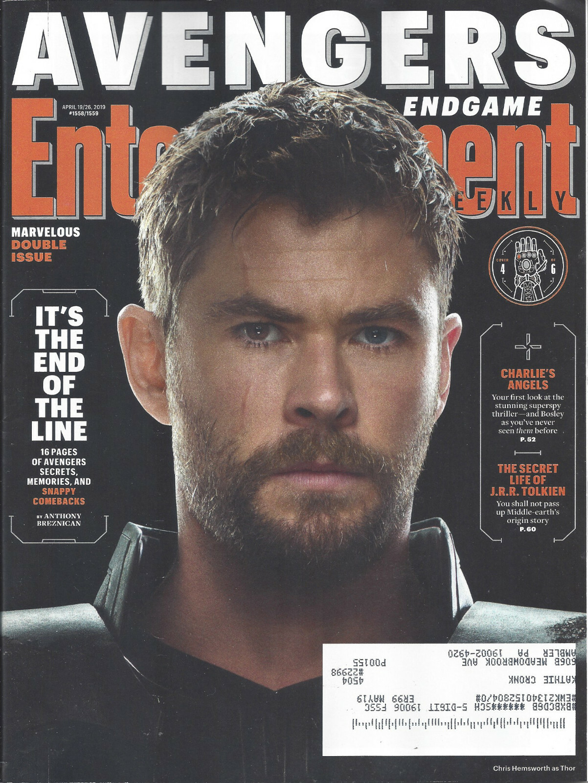 Entertainment Weekly (4-19) - Avengers Endgame - Thor cover - Tolkien ...
