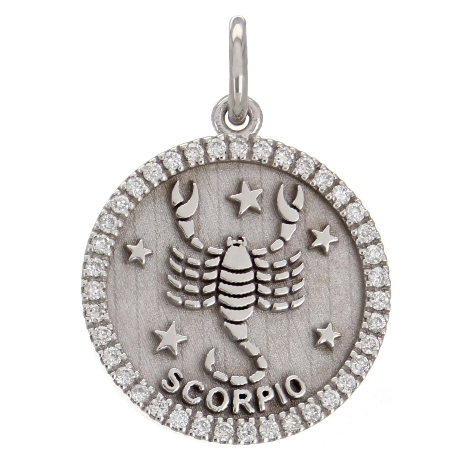 14k Yellow White or Rose Gold Diamond SCORPIO Zodiac Sign Charm Pendant ...