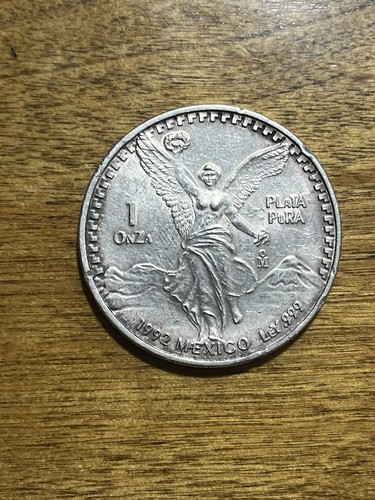 Mexico Liberty 1992 1Oz .999 Fine Silver Coin Una Oz Libertad Plata ...