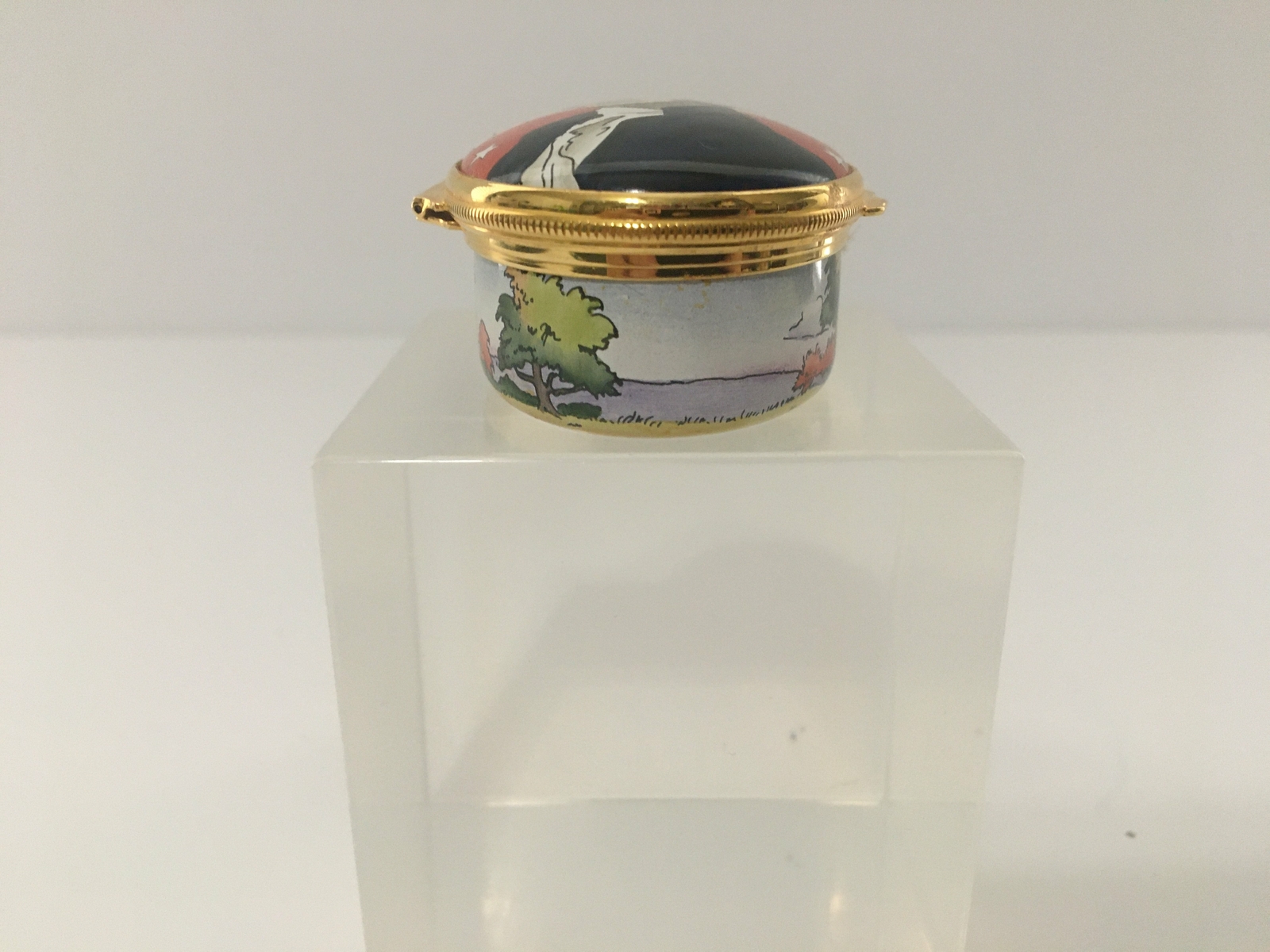 Halcyon Days Enamel Pill Box "George Washington" Designed by Tiffany ...