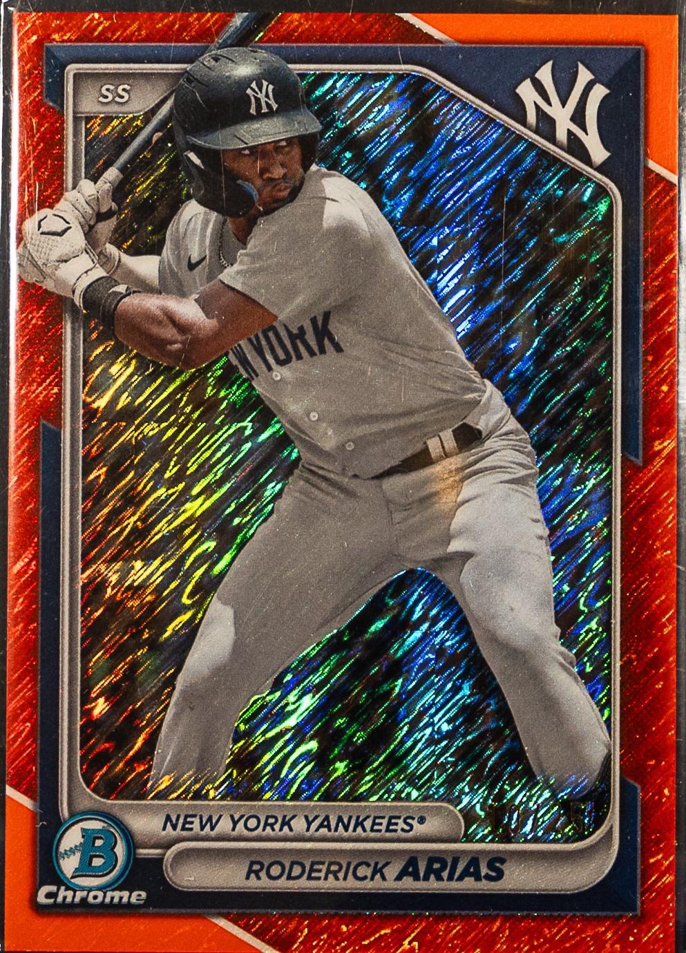 2024 Bowman - Chrome Prospects Roderick Arias #BCP-100 Orange Shimmer ...