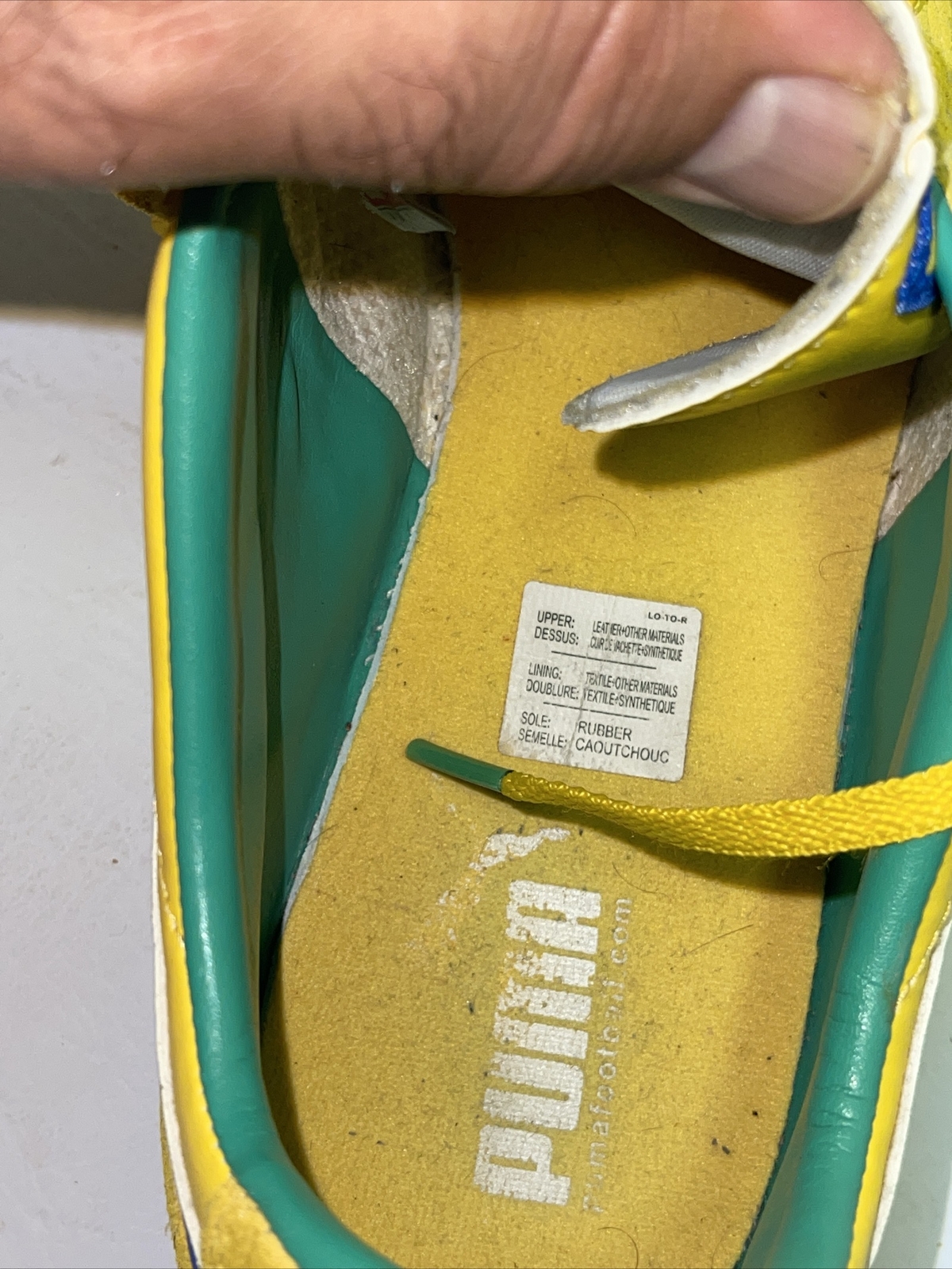 Vintage Yellow Puma Shoes With Blue And Green Stripes. RARE | eBay