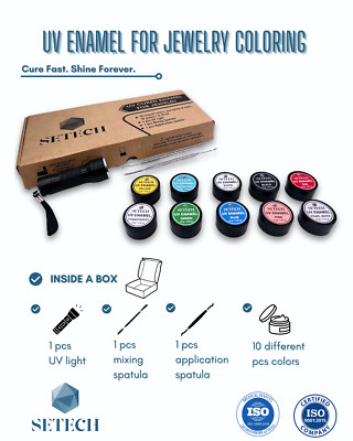 Setech UV Enamel Kit for Jewelry – Complete 10-Color Set + UV Light | eBay