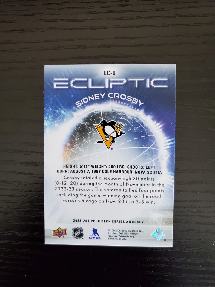 Sidney Crosby - 2023-24 Upper Deck Series 2 Ecliptic Insert #EC-6 | eBay