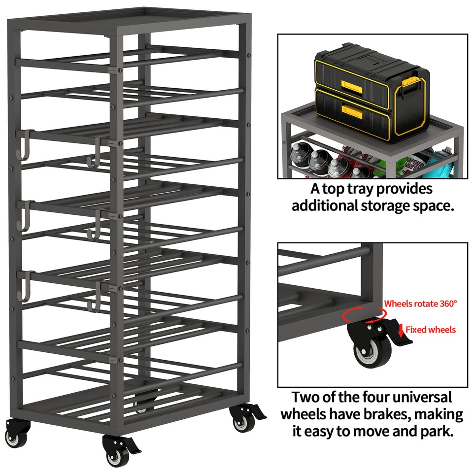 Spray Paint Can Organizer Cart Aerosol Lube Can Storage Rack for Garage ...