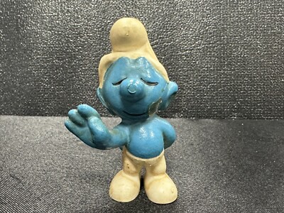 The Smurfs 1972 Sleepy Smurf Vintage Toy Figure PVC Peyo Schleich Mini ...