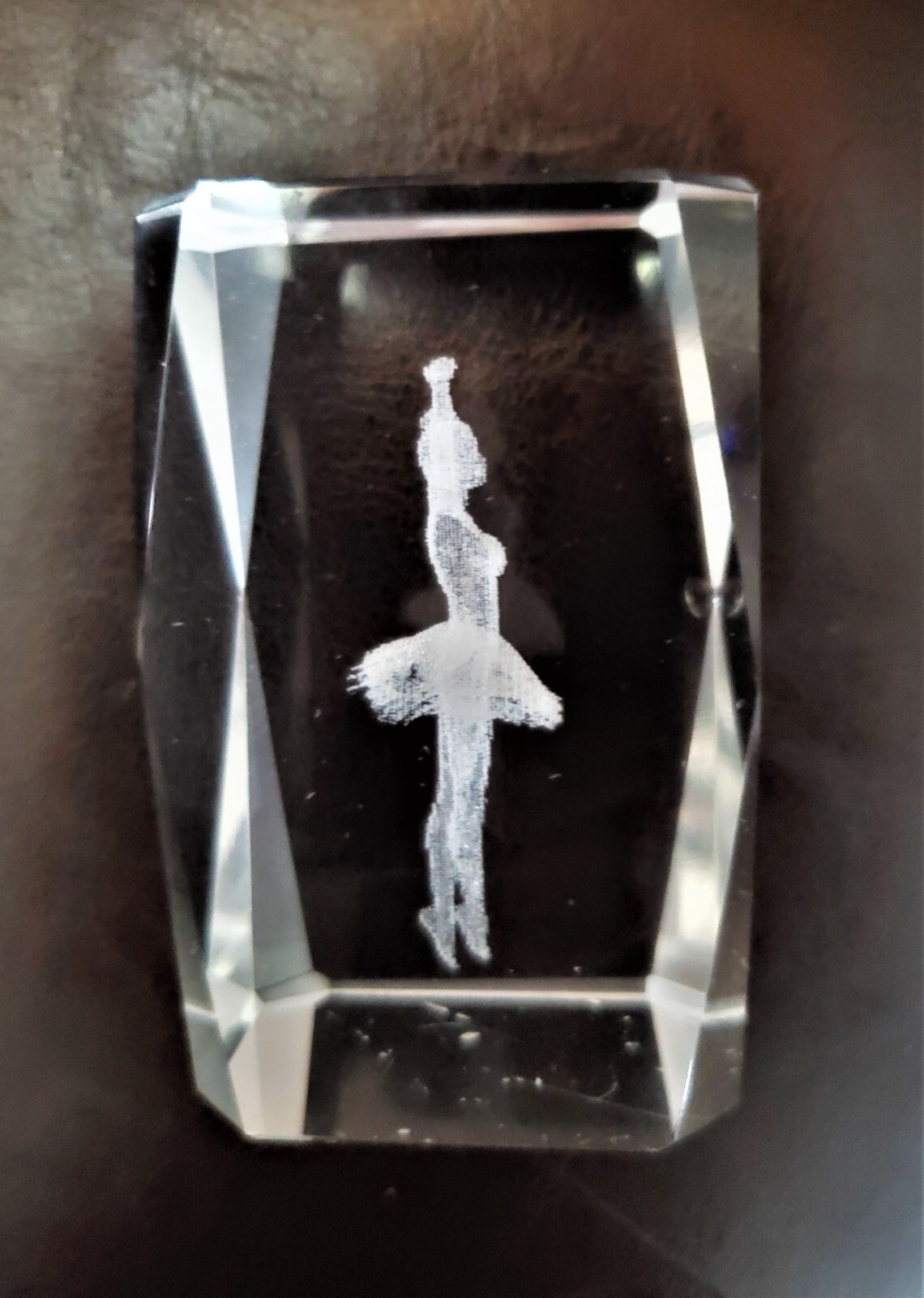 Vintage 3D Laser Etched Ballerina Dancing Crystal Paperweight Set of 2 ...