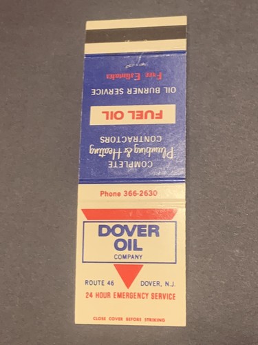 Vintage New Jersey Matchbook: “Dover Oil” Dover, NJ | eBay
