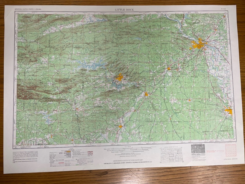 Vintage USGS Little Rock Arkansas 1964 Topographic Map 1:250000 | eBay