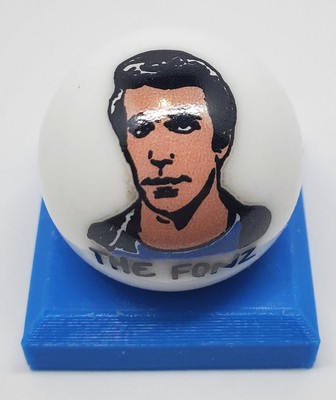 The Fonz 1" Glass Logo Marble w/ Colored Stand | eBay