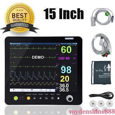 15" Modular Plug-in Patient Monitor Multi-parameter ECG NIBP RESP TEMP ...
