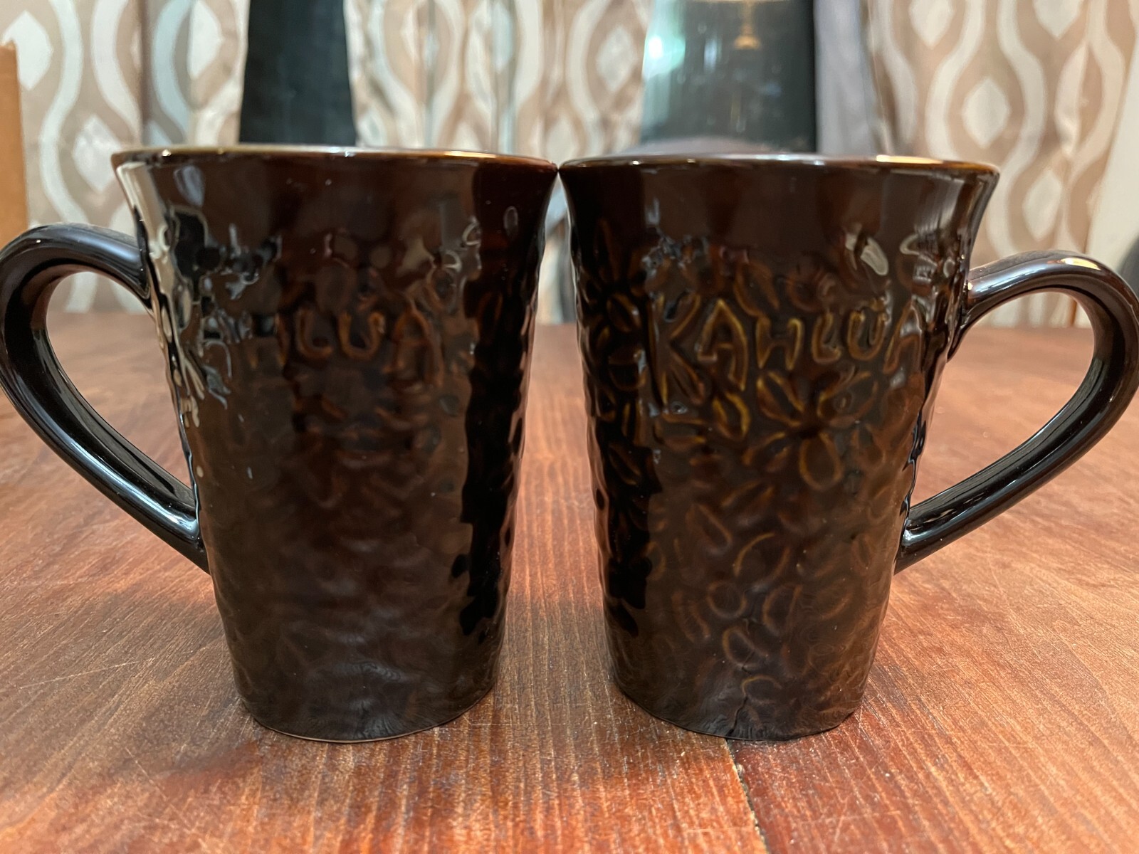 Set of 2 Pernod Ricard USA Kahlua 12 oz Coffee Bean Mugs Espresso Brown ...
