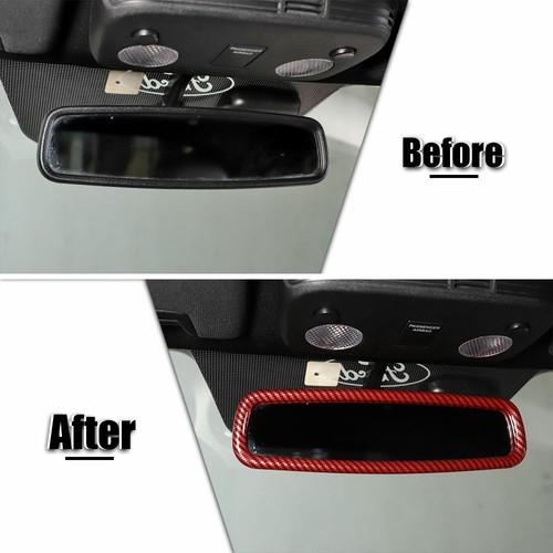 For Ford F150&Mustang Red Carbon Fiber Rearview Mirror Cover Trim ...