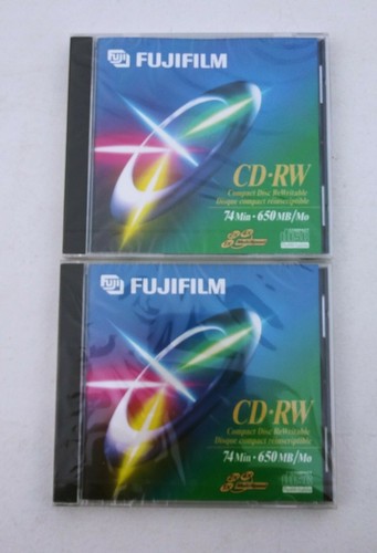FujiFilm 74-Minute • 650 MB CD-RW Compact Discs ~ 2 Discs Brand New ...